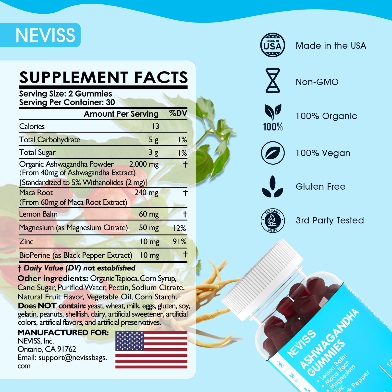 organic relaxation gummies with zinc