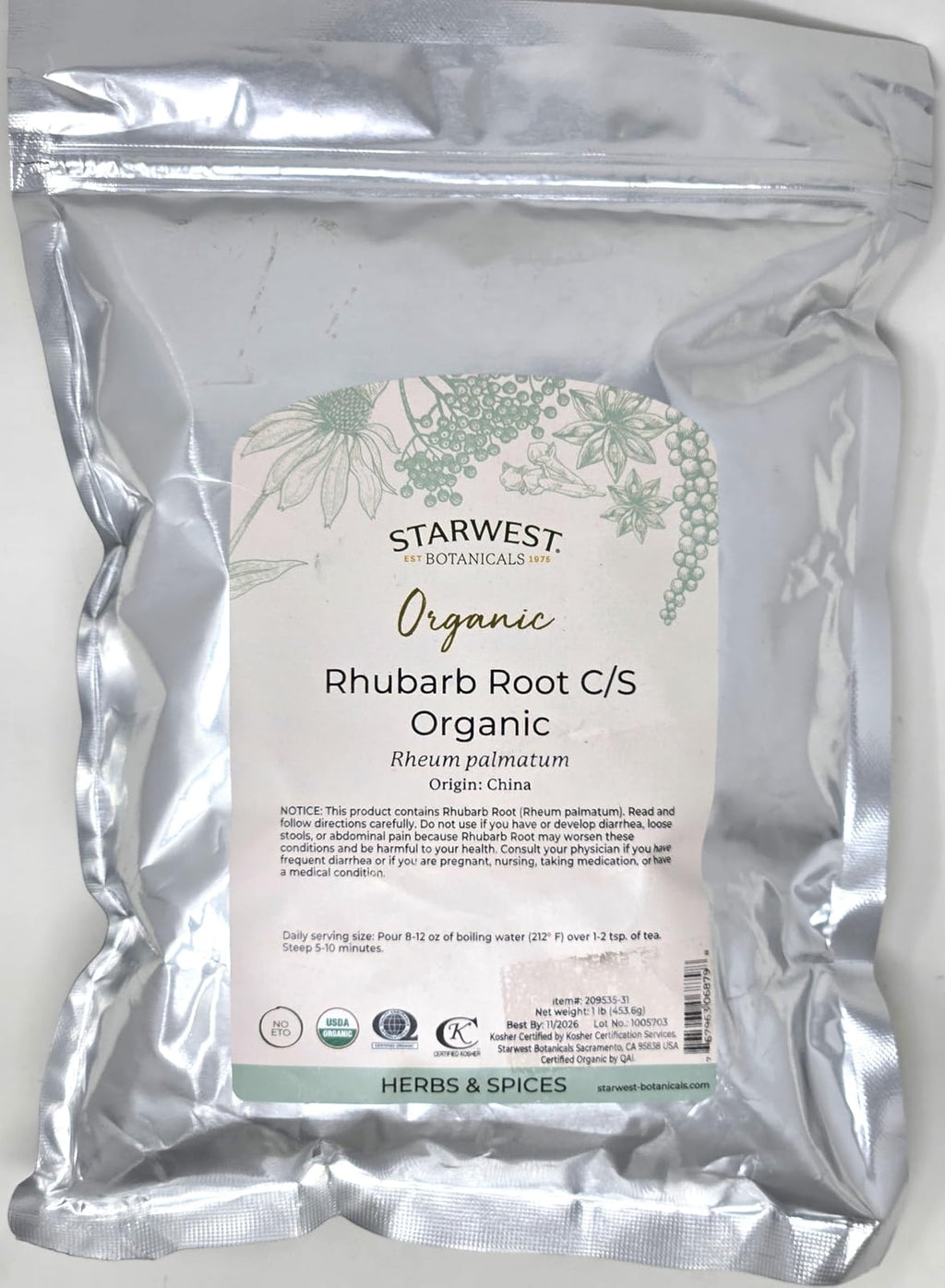 organic rhubarb root herbal tea
