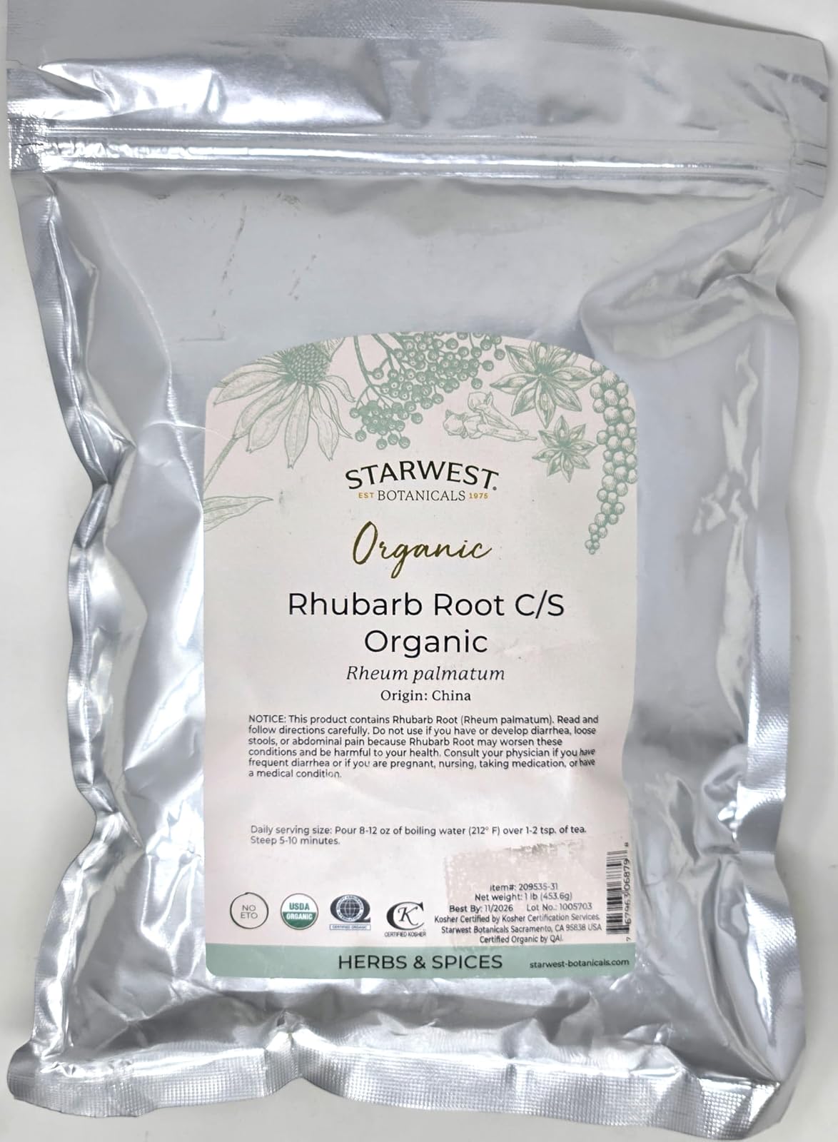 organic rhubarb root herbal tea