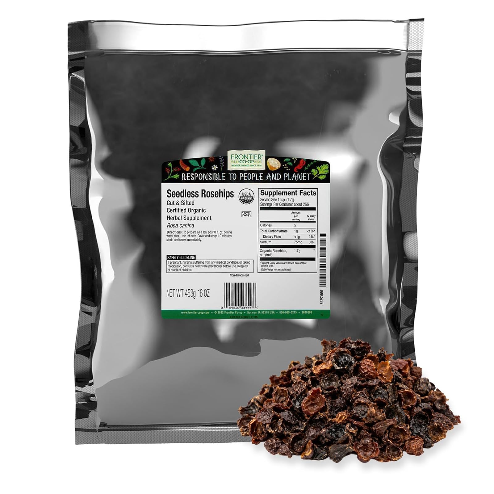 organic rosehips herbal tea blend