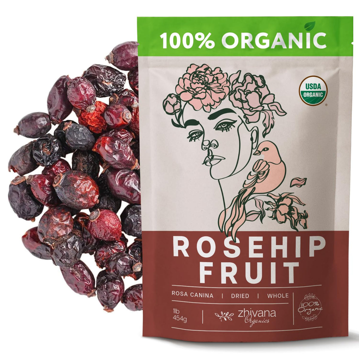 organic rosehips herbal tea blend