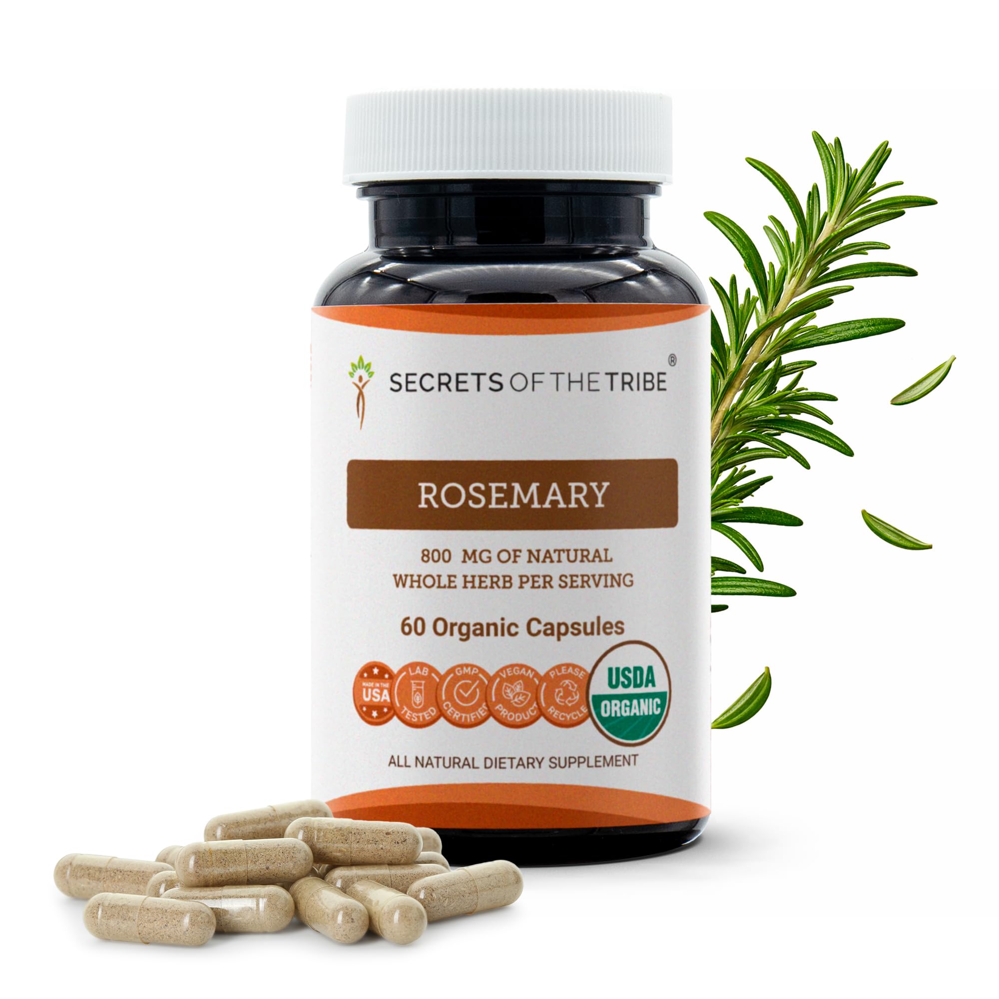 organic rosemary herbal supplement capsules