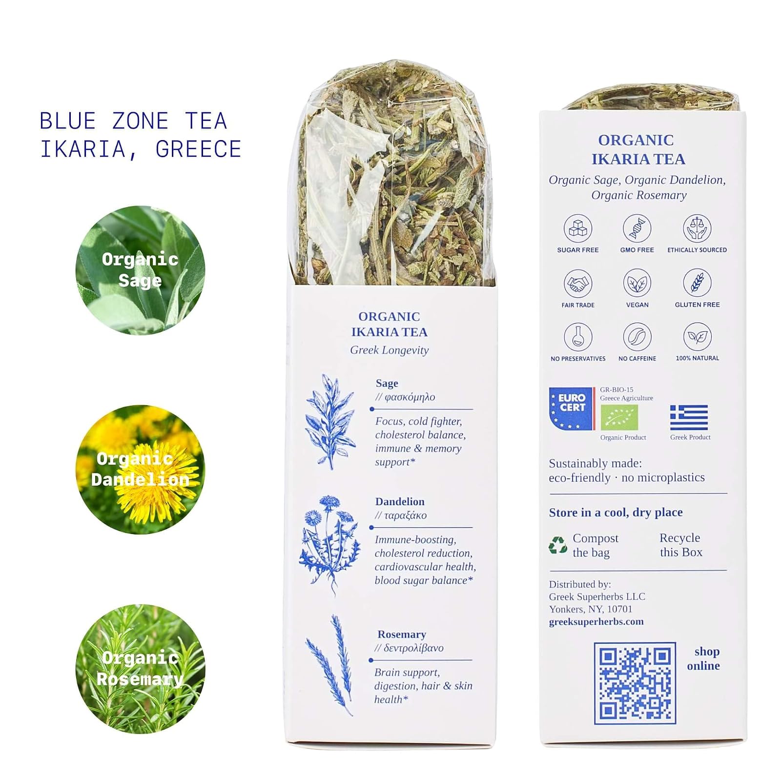 Organic rosemary herbal tea blend