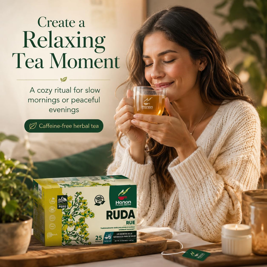 Organic Rue tea for relaxation