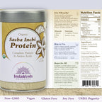 organic Sacha Inchi protein in metal jar