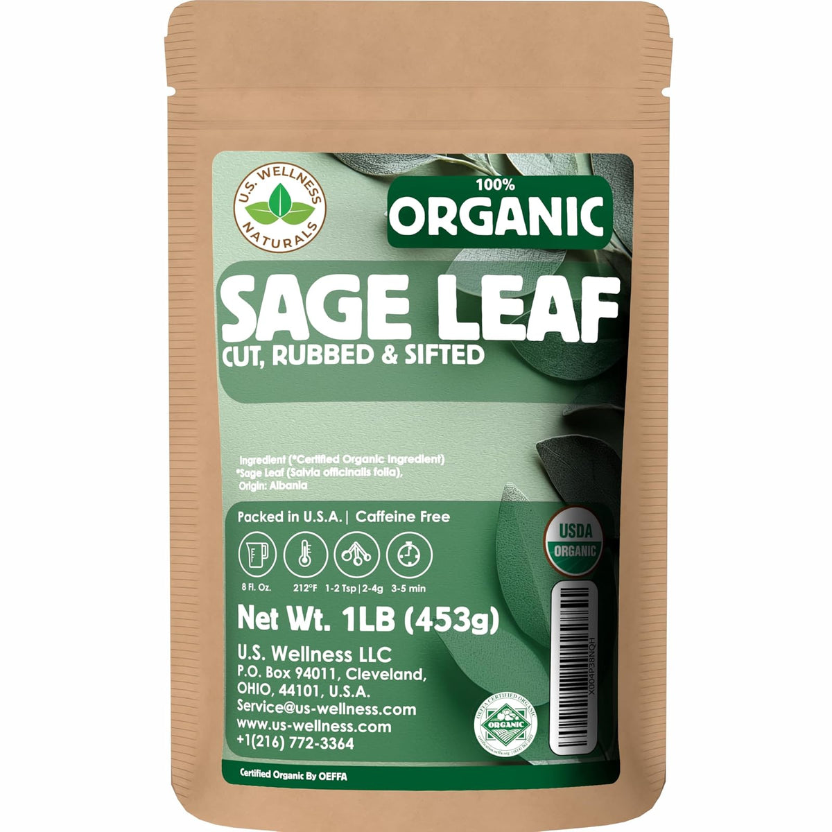 organic sage leaf herbal tea