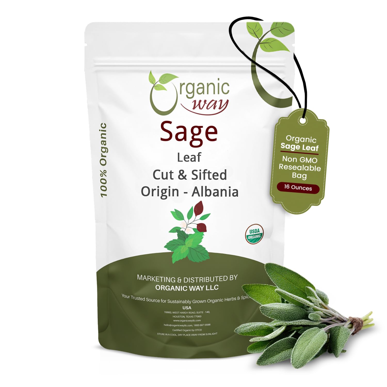 organic sage leaf herbal tea