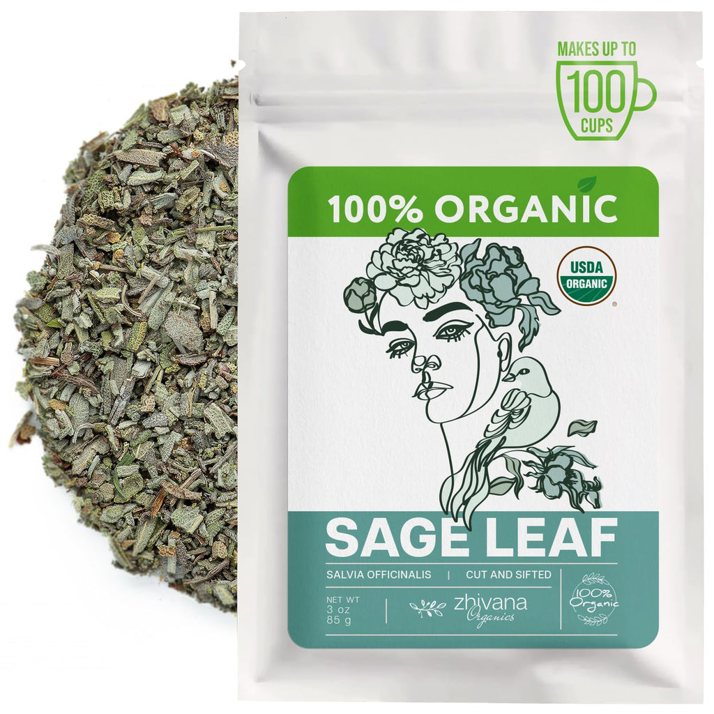 organic sage leaves herbal tea