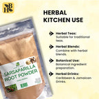 Organic sarsaparilla root for herbal tea
