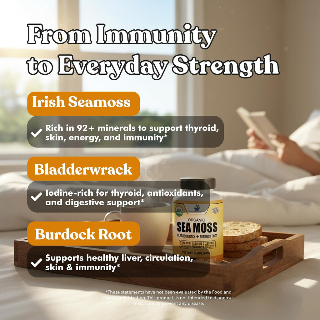 Organic sea moss for seniors' wellness