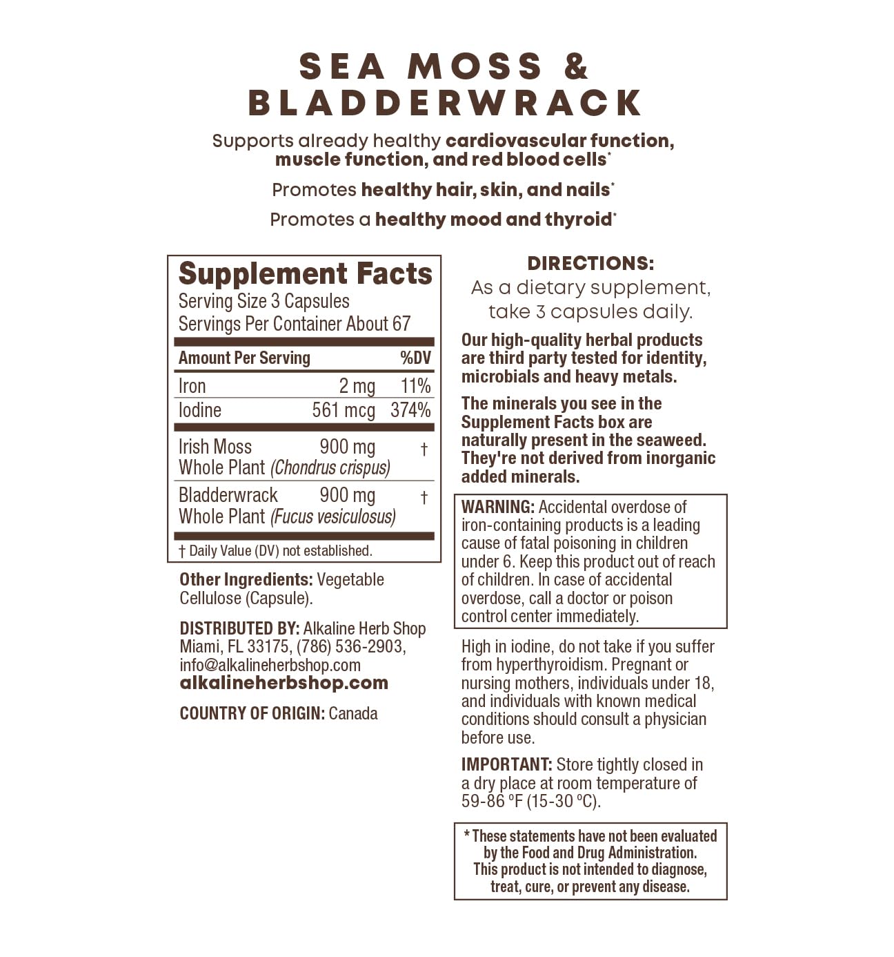 Organic sea moss for vitality