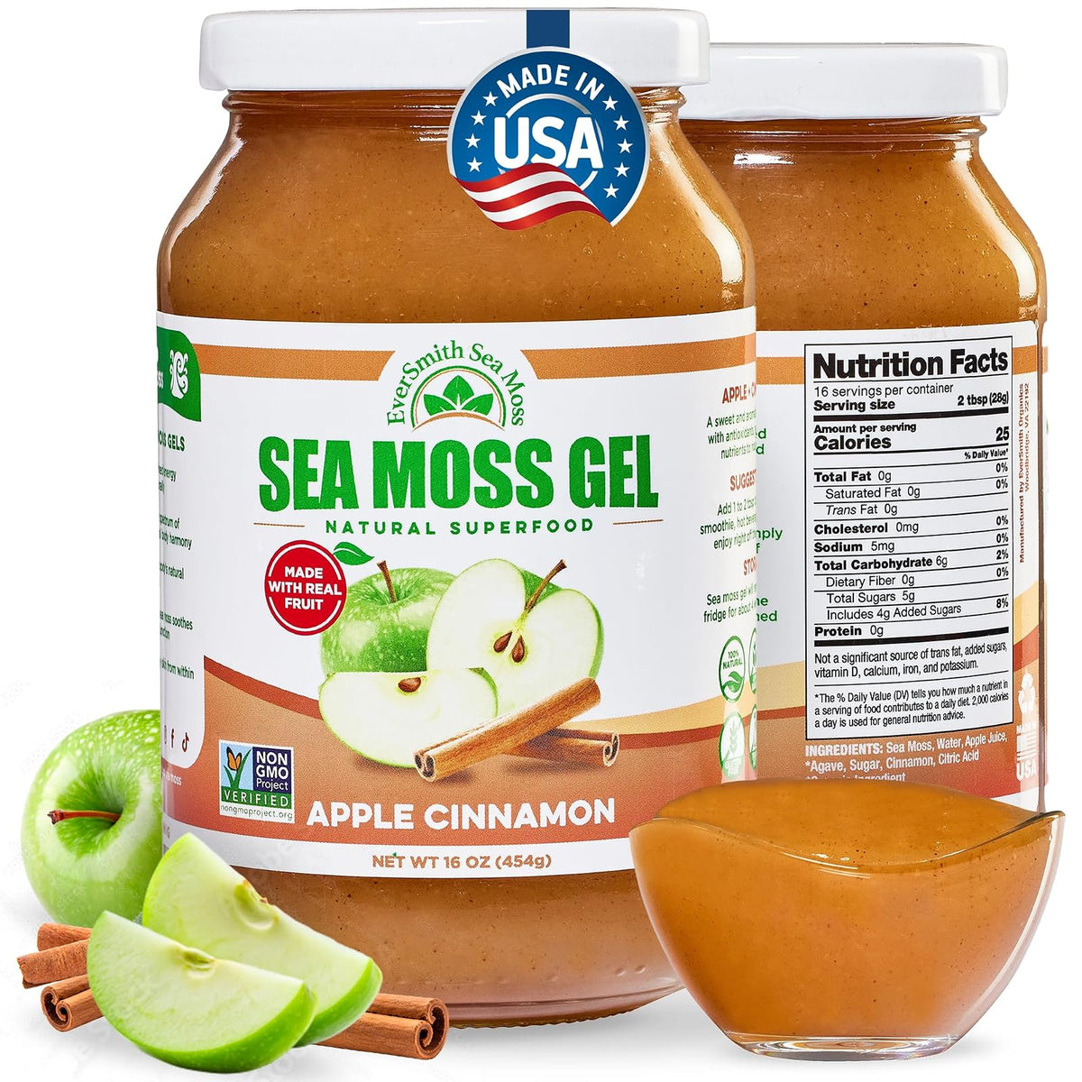 organic sea moss gel apple cinnamon