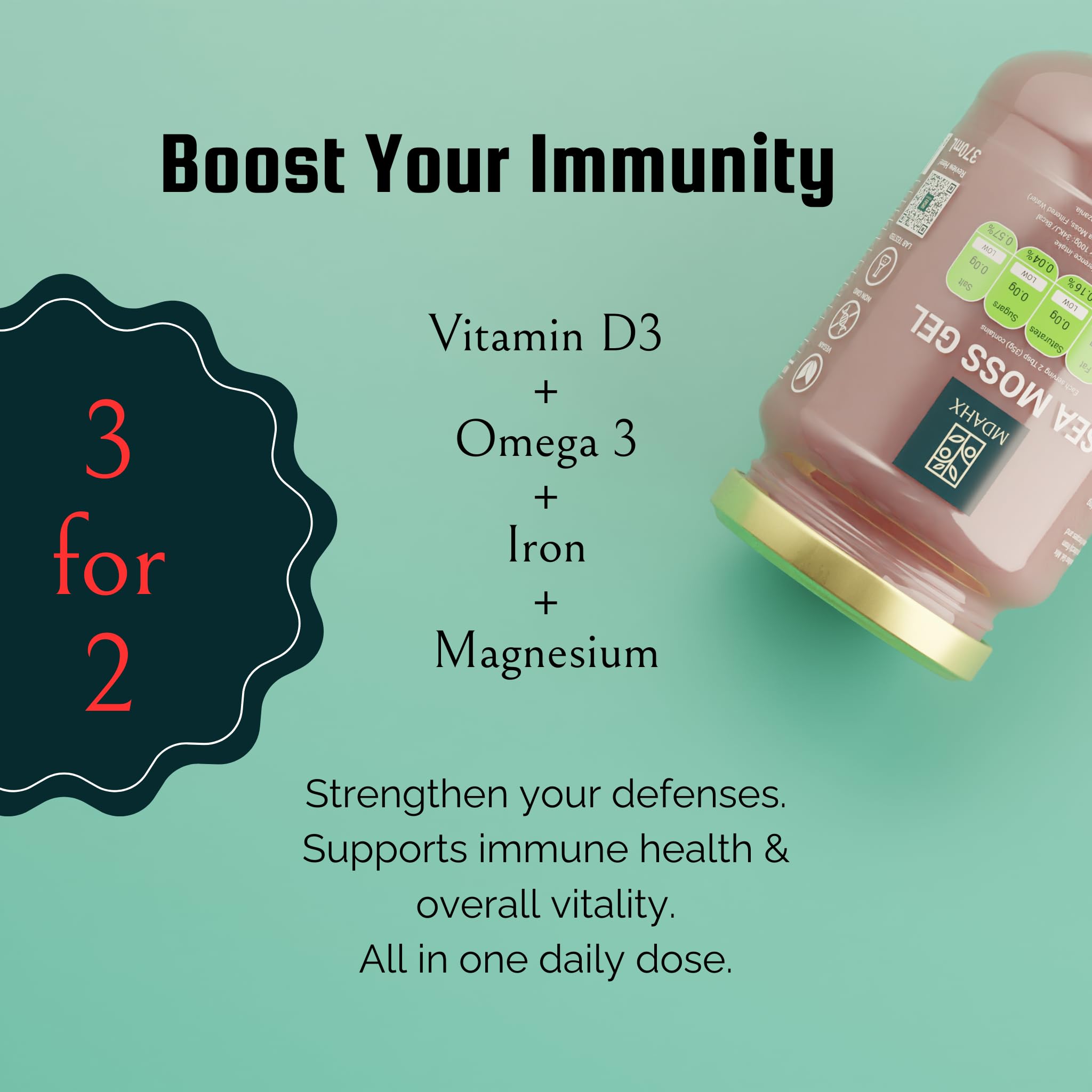 Organic sea moss gel for energy