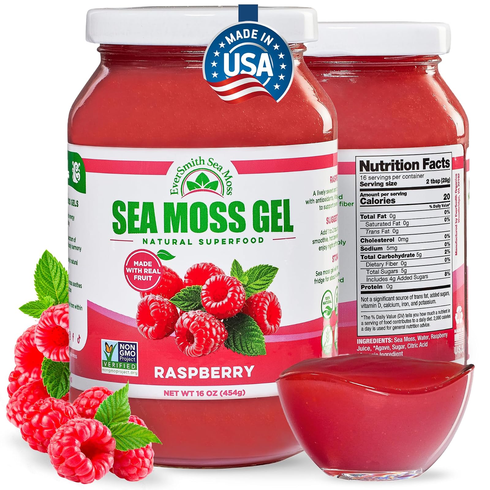 organic sea moss gel raspberry