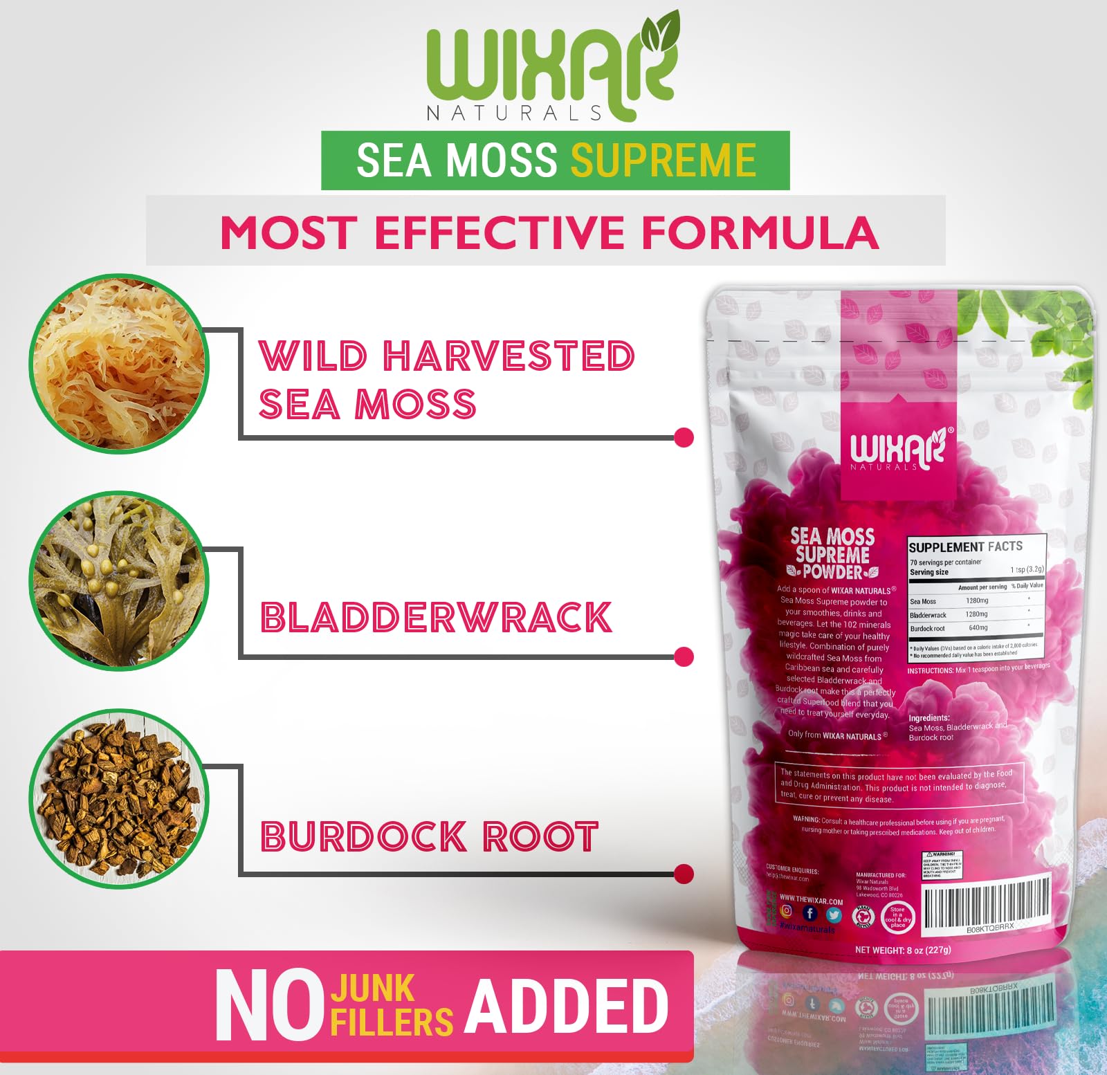 Organic sea moss powder nutrition