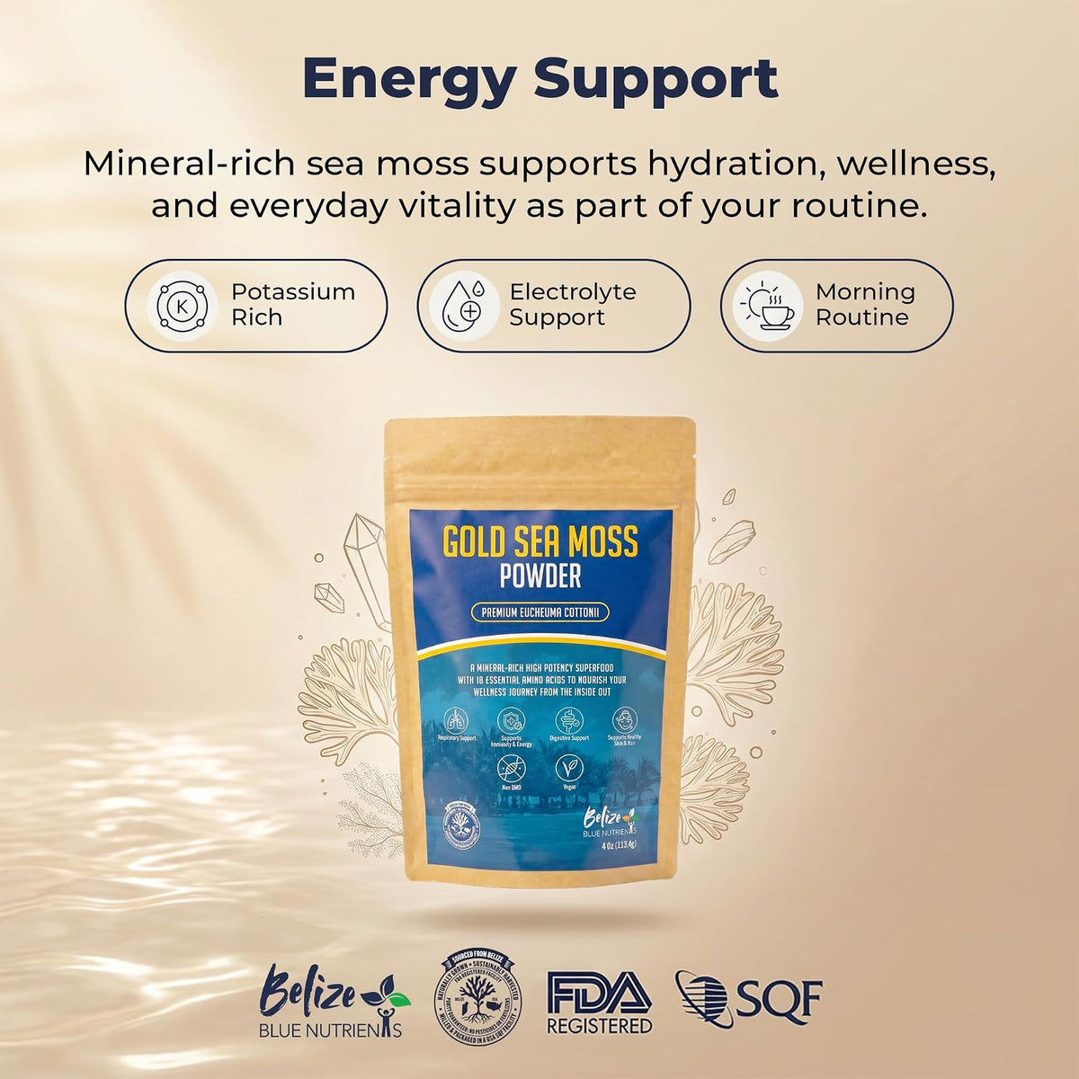 Organic sea moss powder supplement