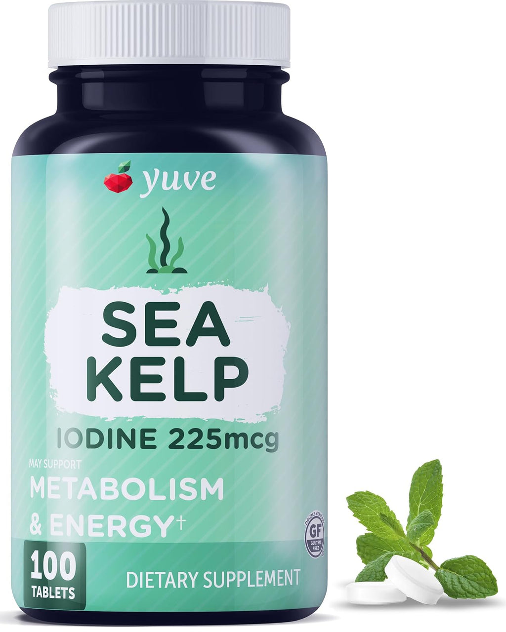 Organic seaweed iodine supplement tablets