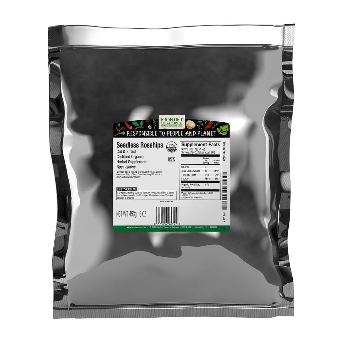 organic seedless rosehips herbal tea