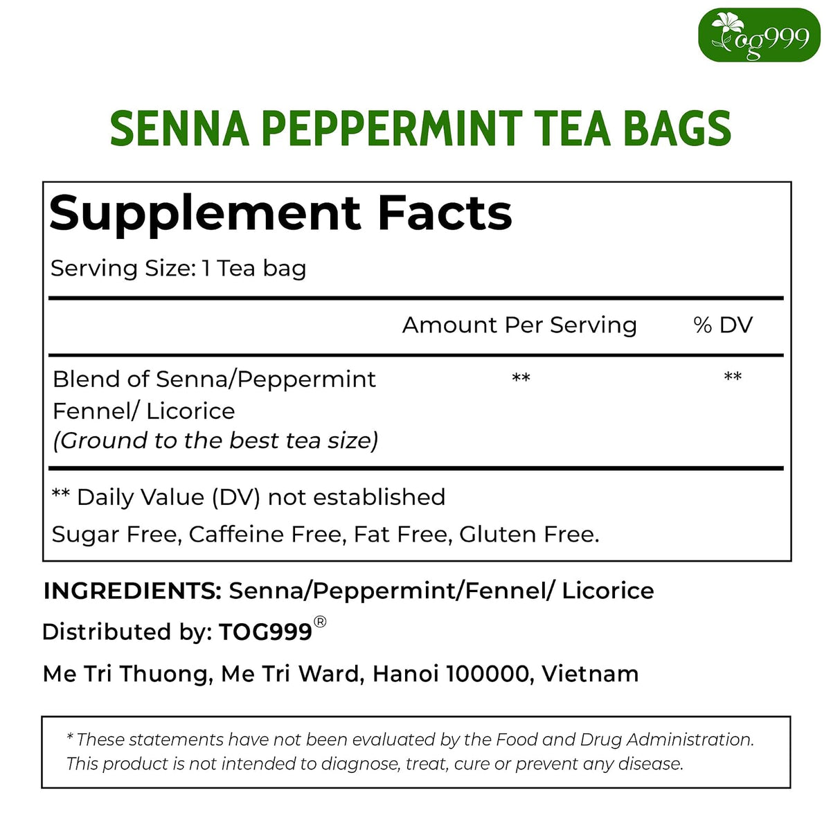 organic senna leaf herbal infusion