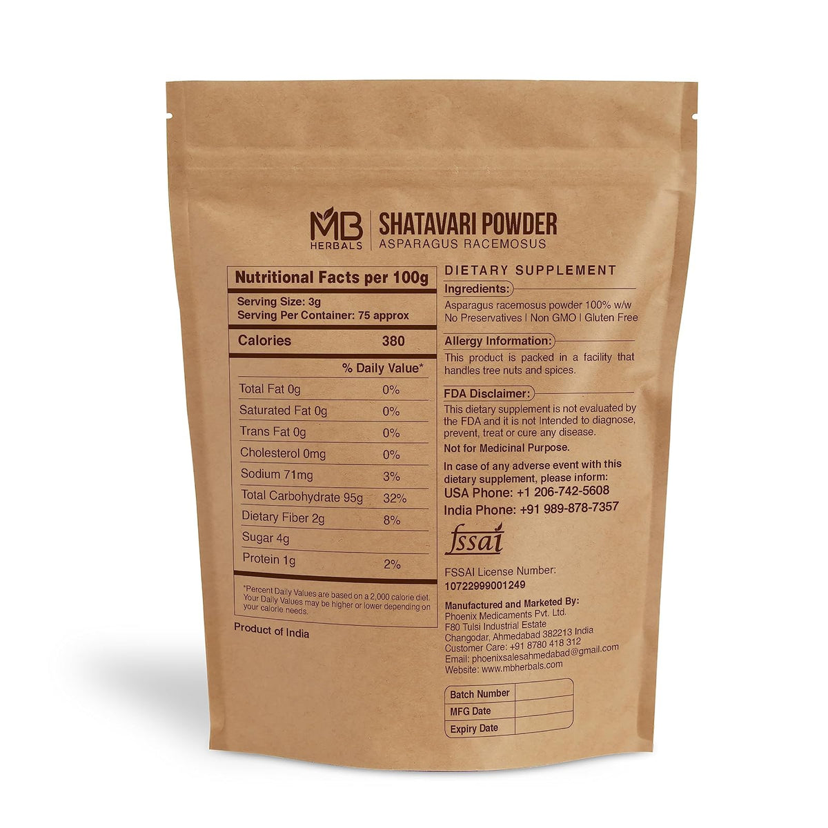 organic Shatavari for women's health
