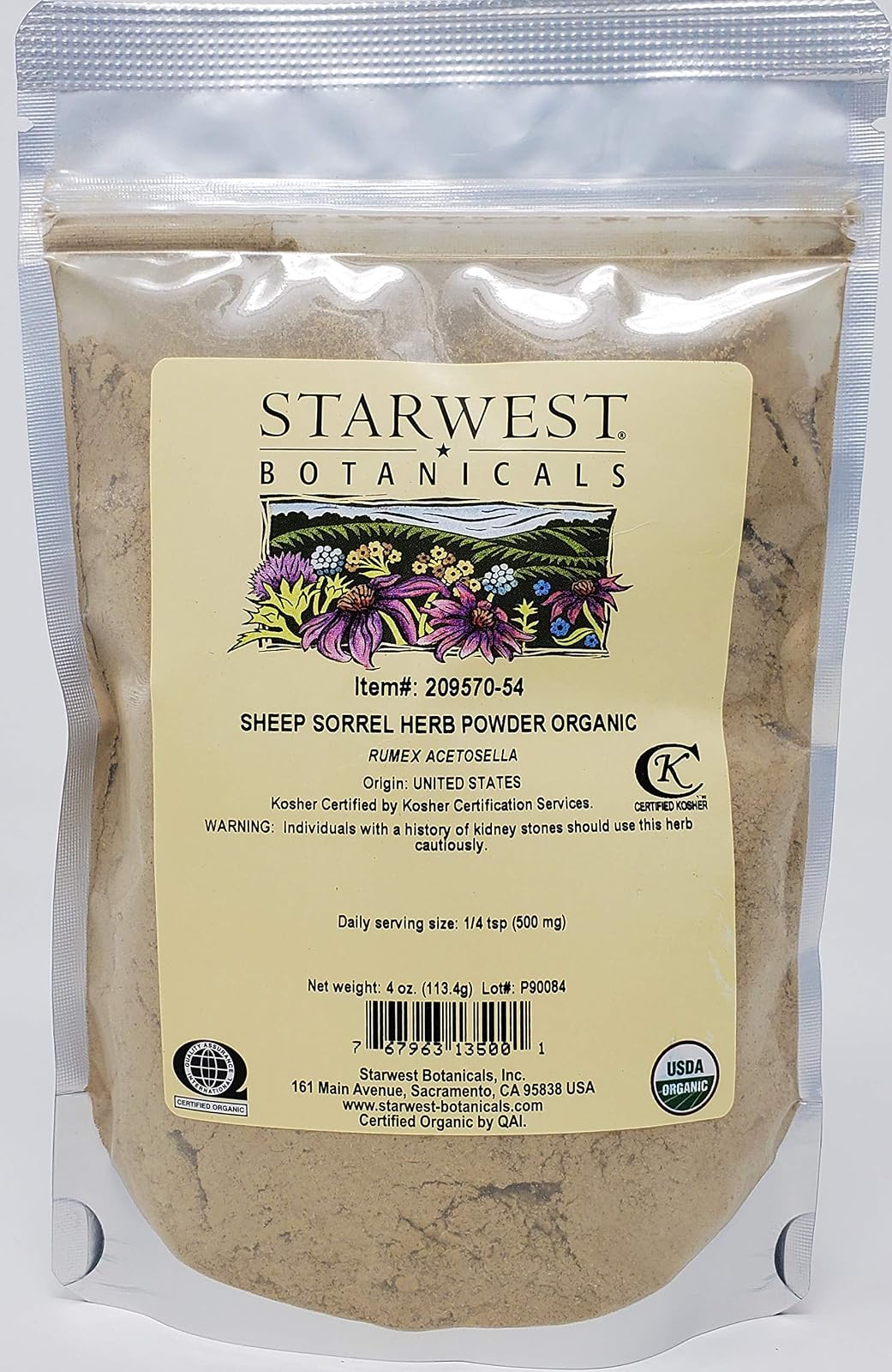 Organic sheep sorrel herb powder for herbal remedies