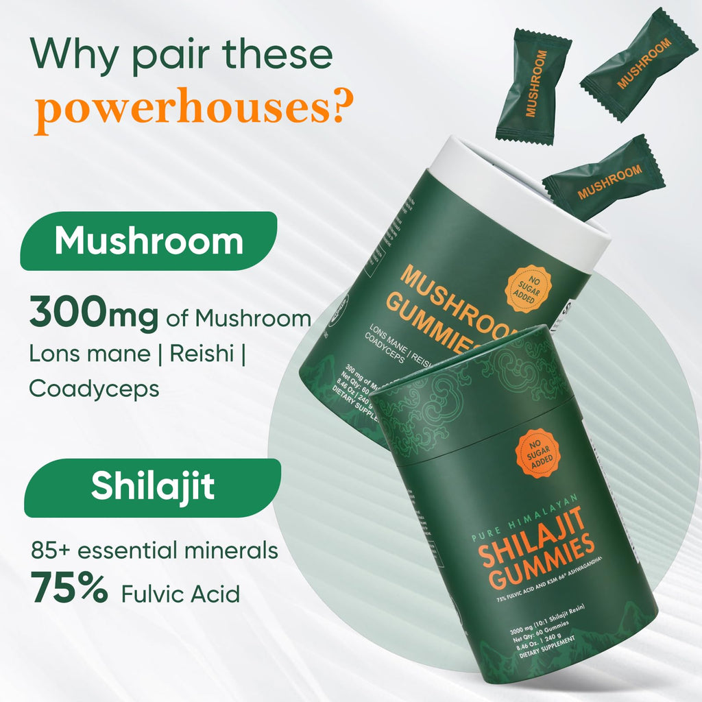 organic shilajit and mushroom supplement