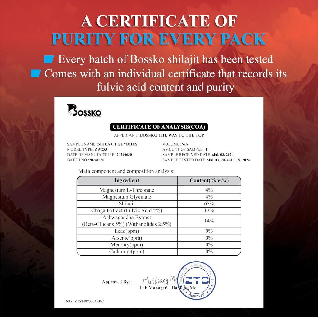 Organic shilajit for enhanced performance