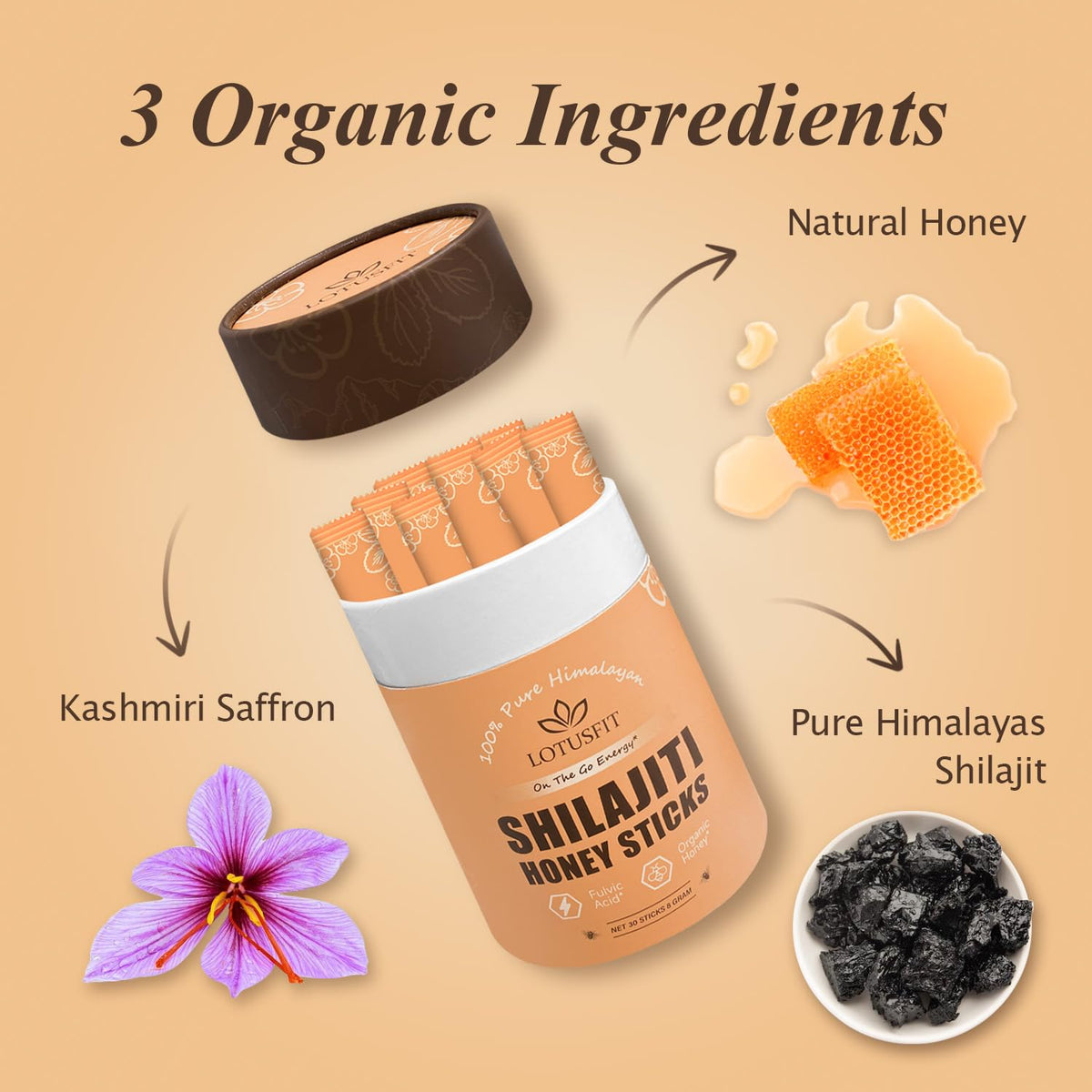 organic Shilajit infused honey