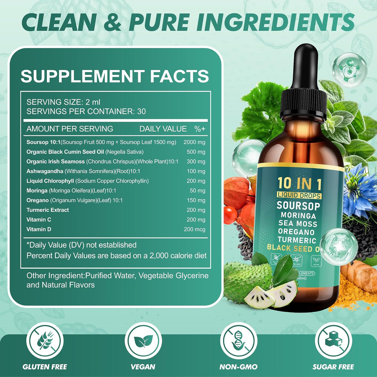Organic soursop bitters for health