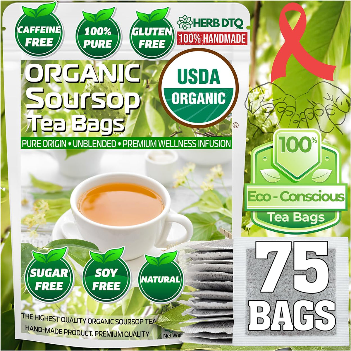 organic soursop herbal tea bags
