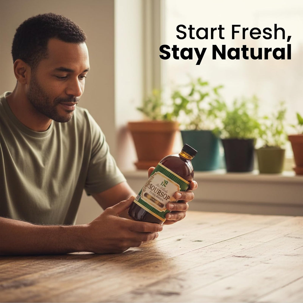 organic soursop herbal tea drink