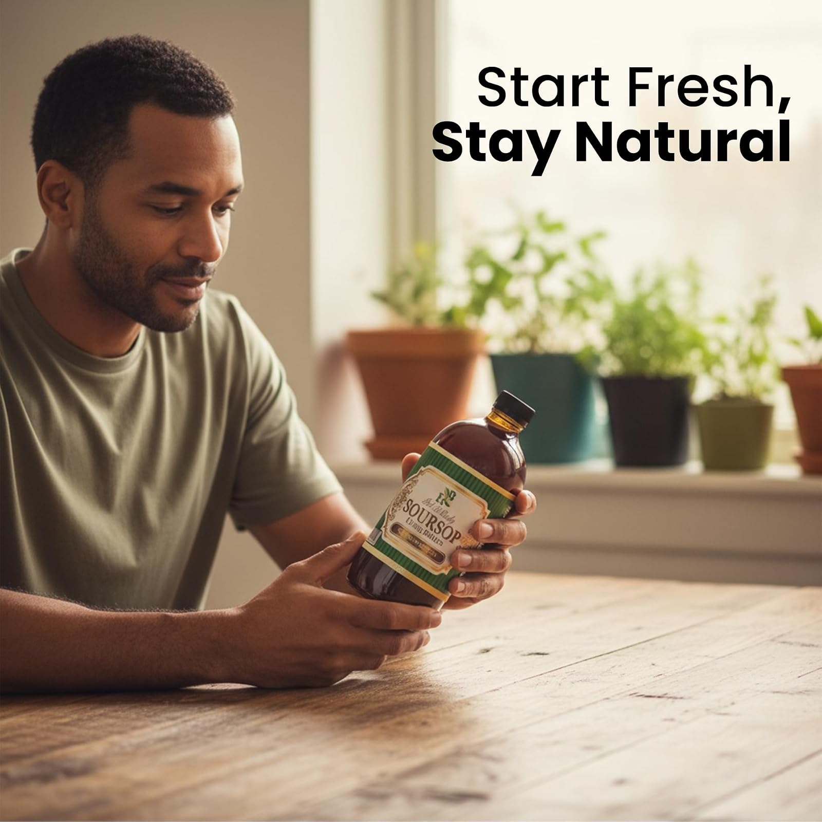 organic soursop herbal tea drink