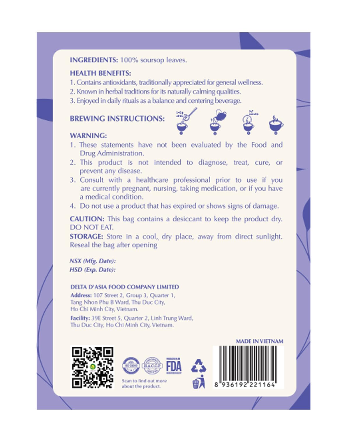 organic soursop leaf herbal tea