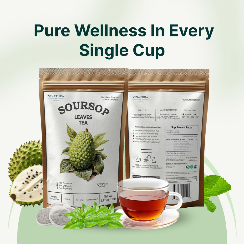 organic soursop tea leaves
