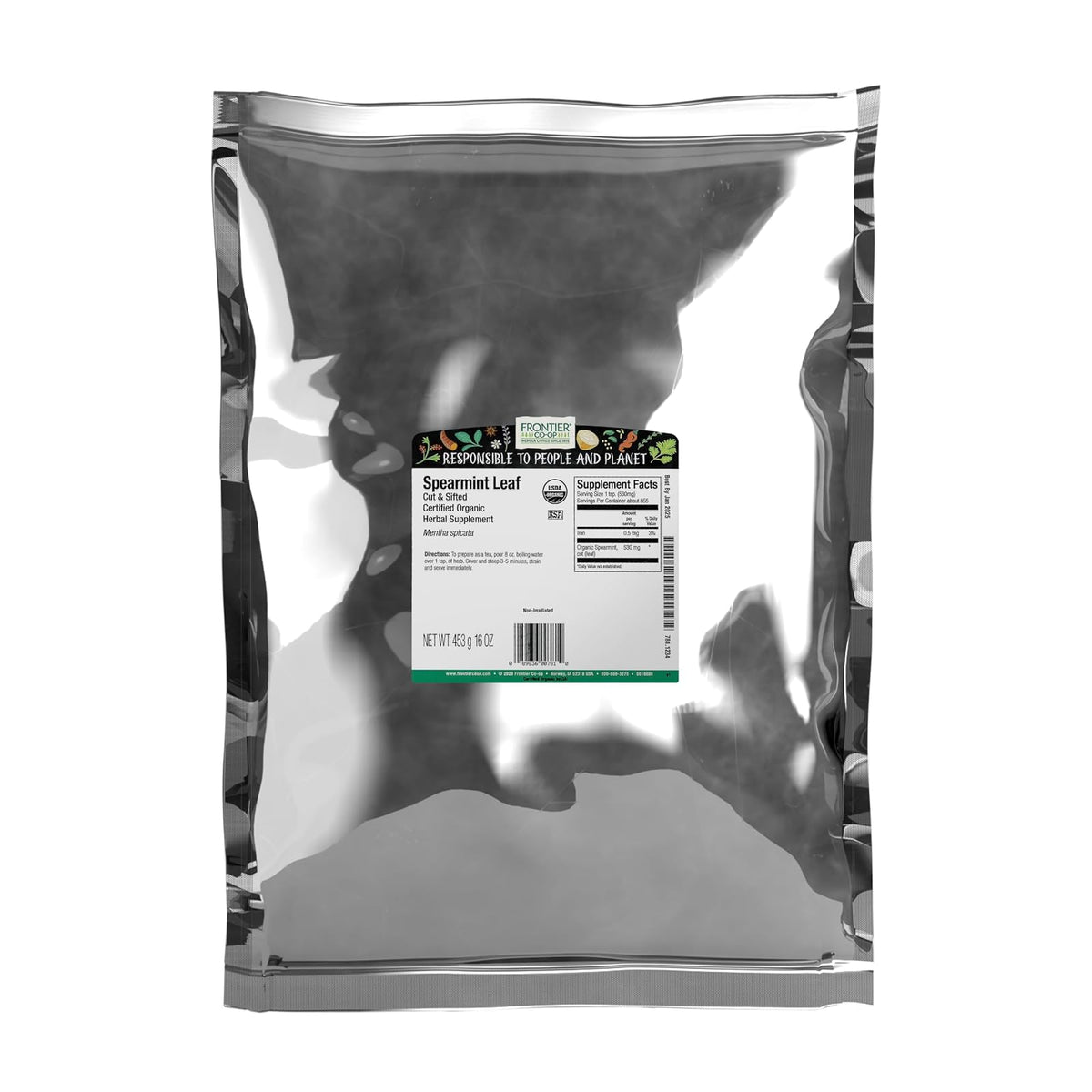 organic spearmint leaf herbal tea