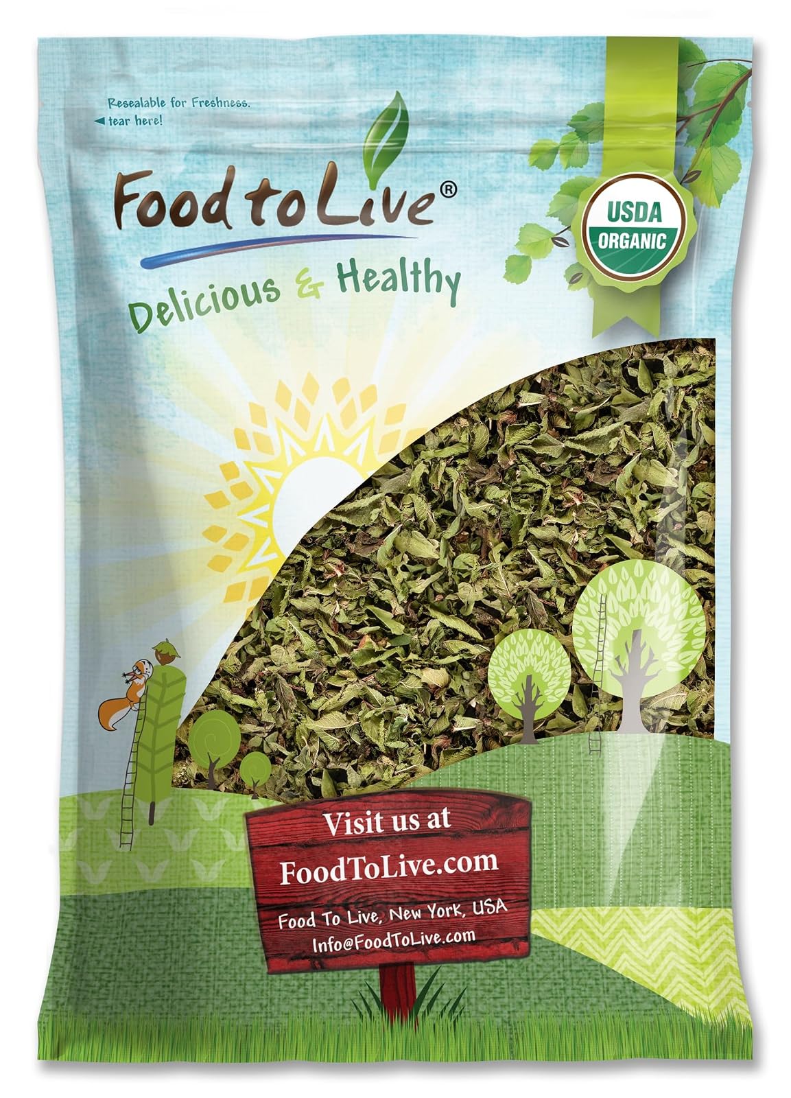 Organic spearmint leaves for tea