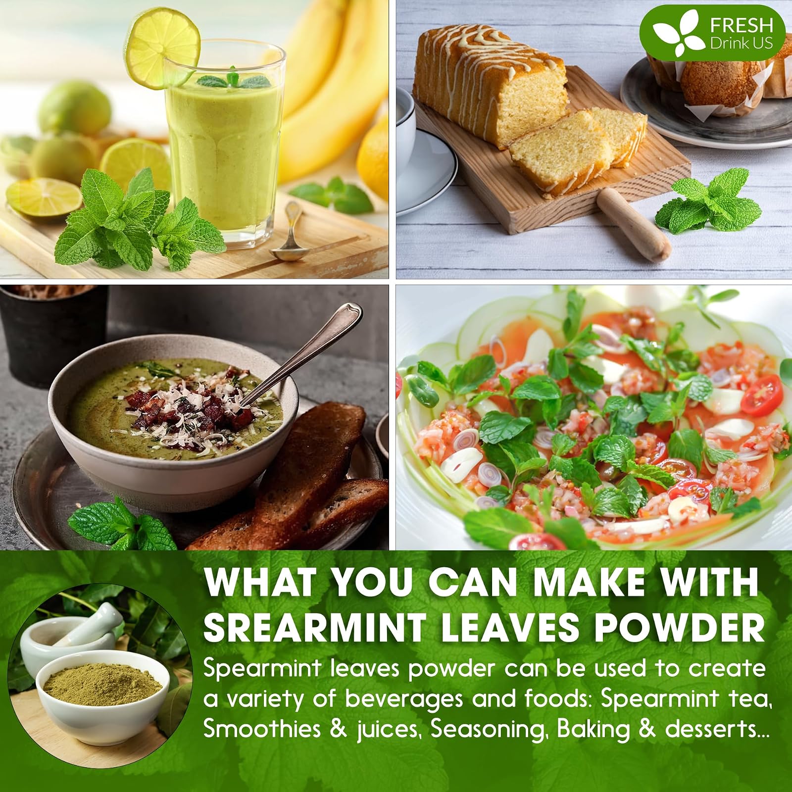 organic spearmint powder for wellness