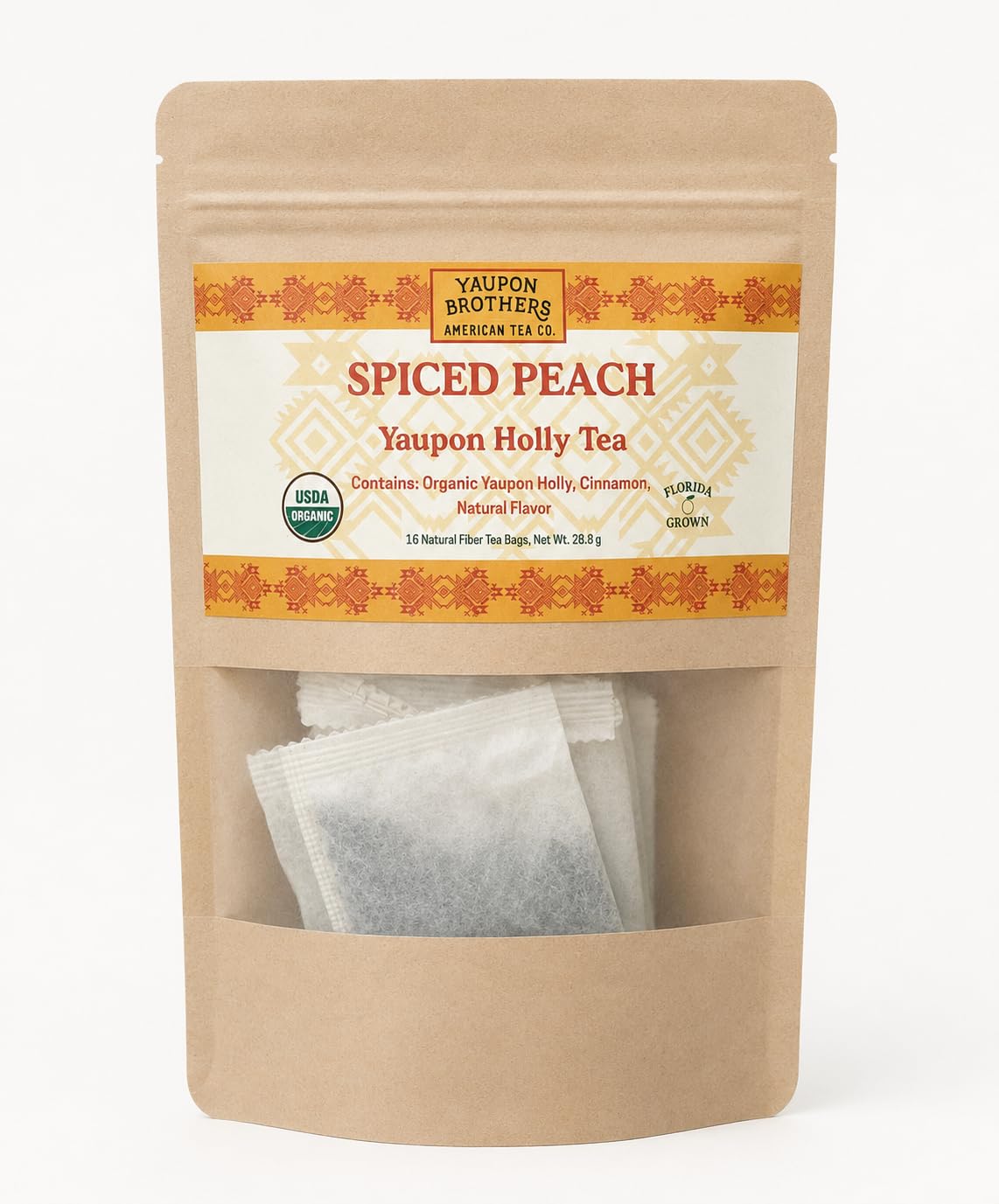 organic spiced peach herbal tea bags