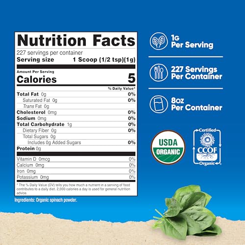 Organic spinach powder for health