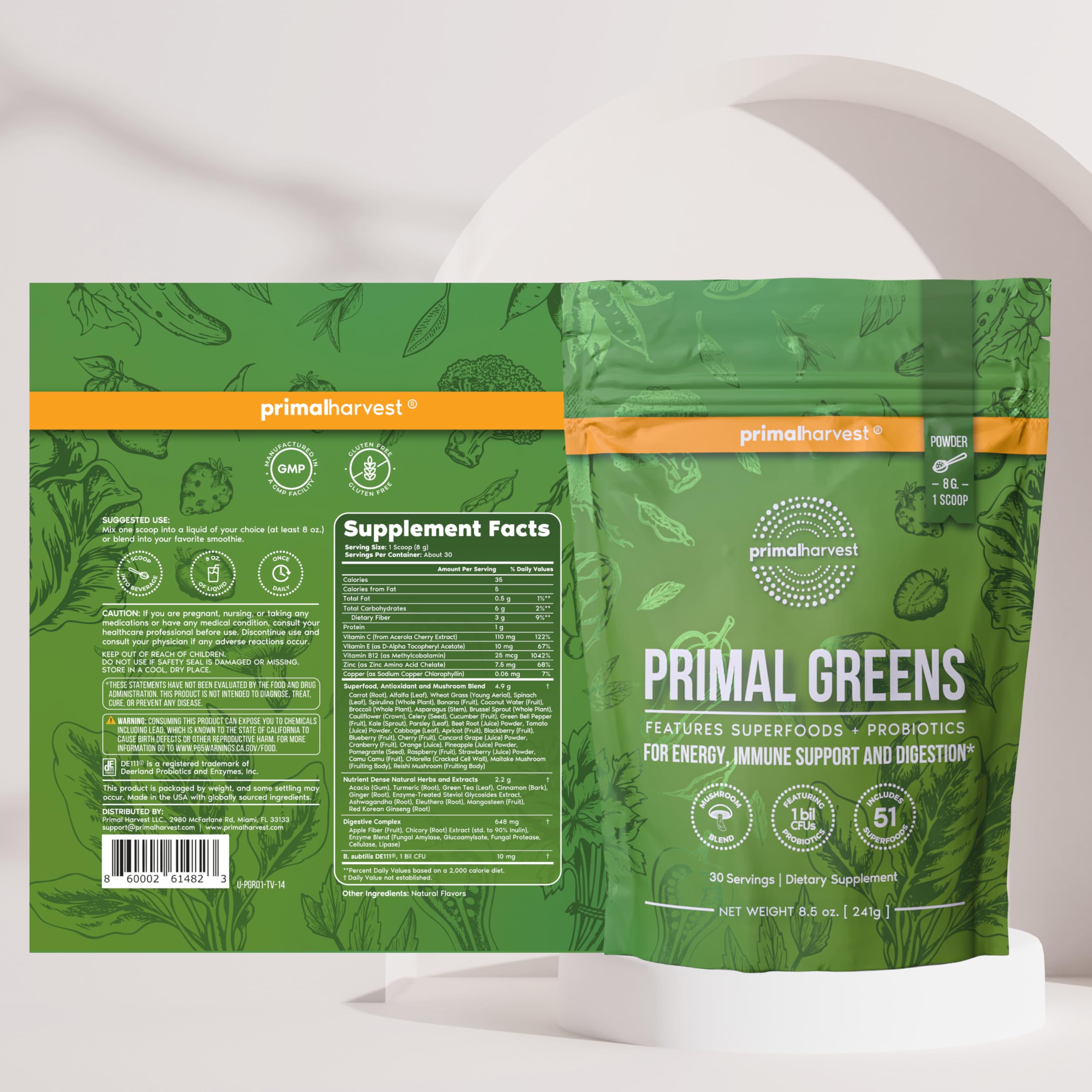 Organic spirulina and chlorella blend