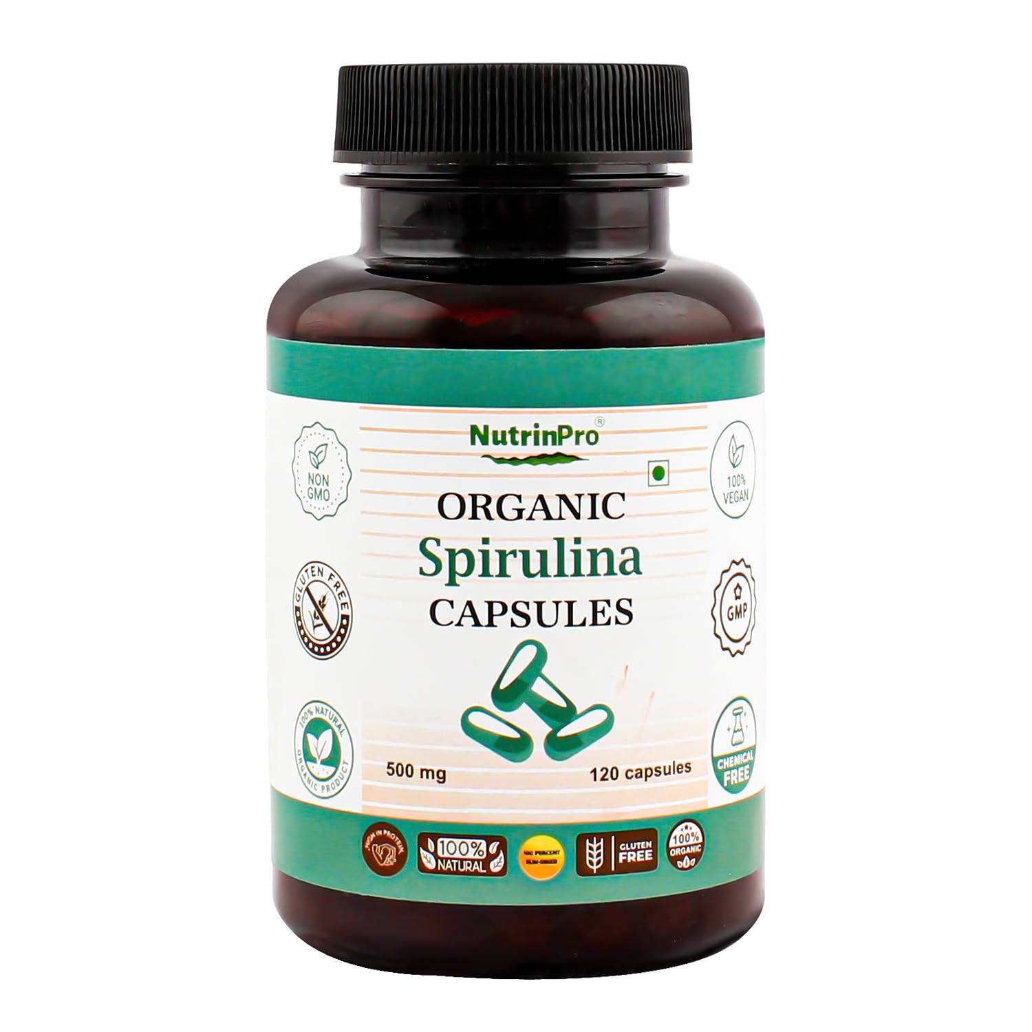 organic spirulina capsules for health
