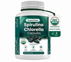 organic spirulina & chlorella capsules