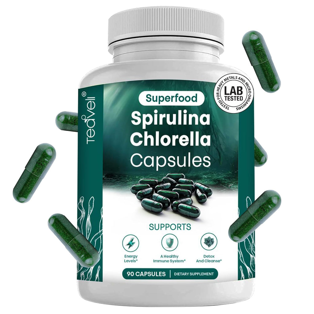 organic spirulina & chlorella capsules