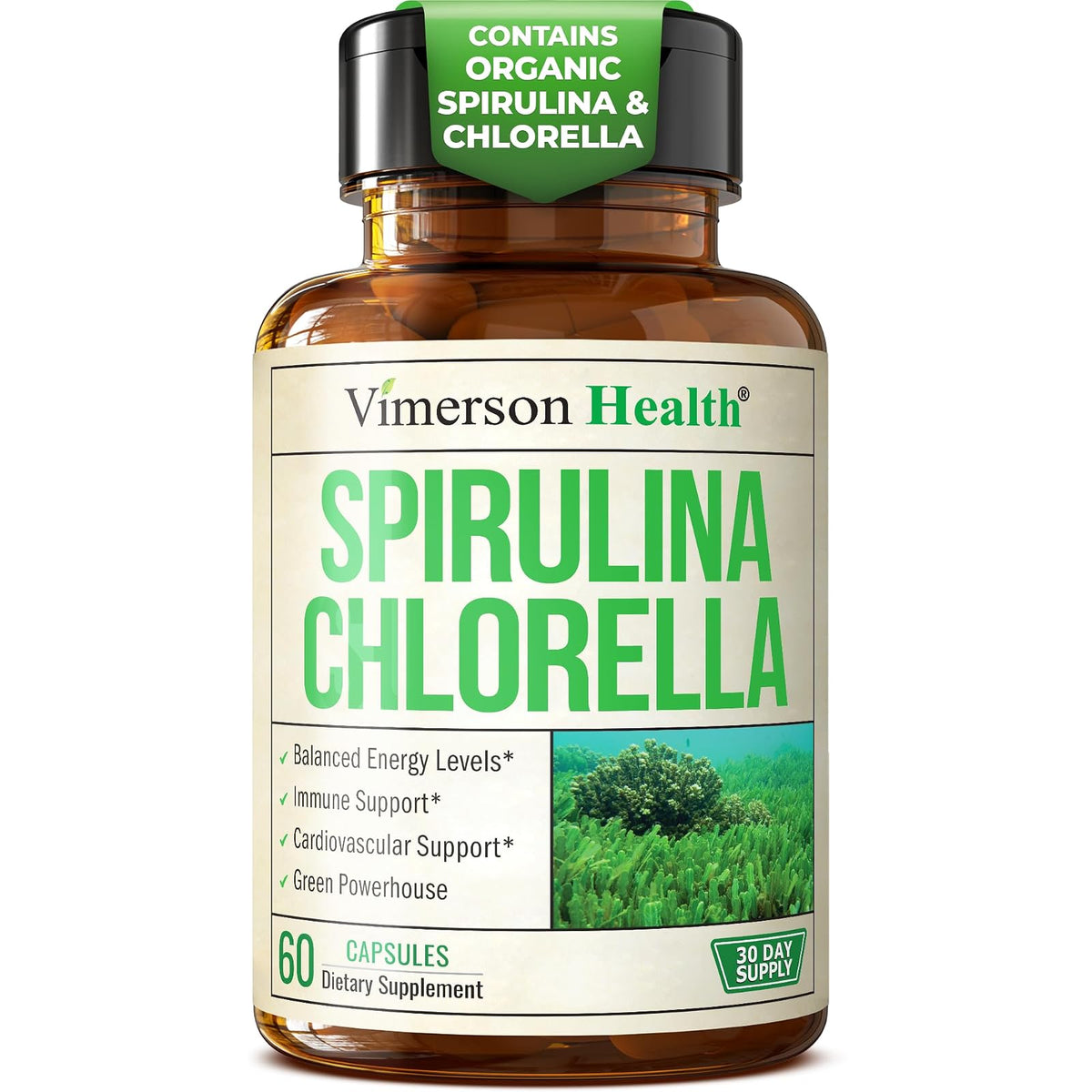 organic spirulina & chlorella capsules