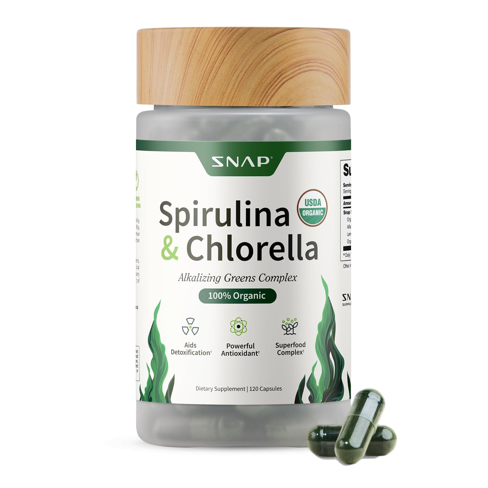 organic spirulina & chlorella capsules