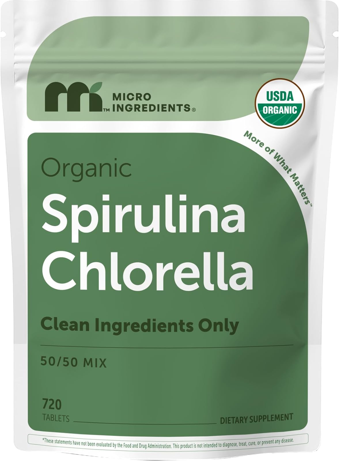 organic spirulina & chlorella tablets