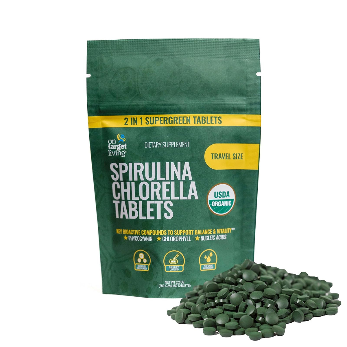 organic spirulina & chlorella tablets