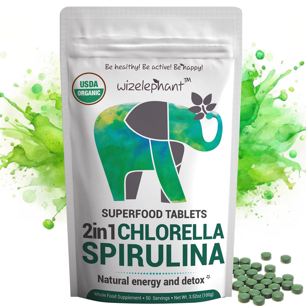 organic spirulina & chlorella tablets