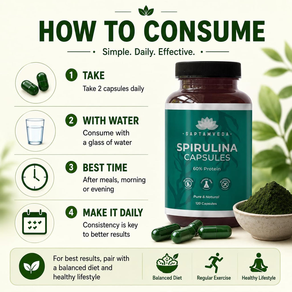Organic spirulina for balanced nutrition