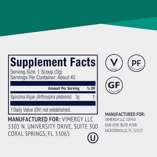Organic spirulina for vegan protein source